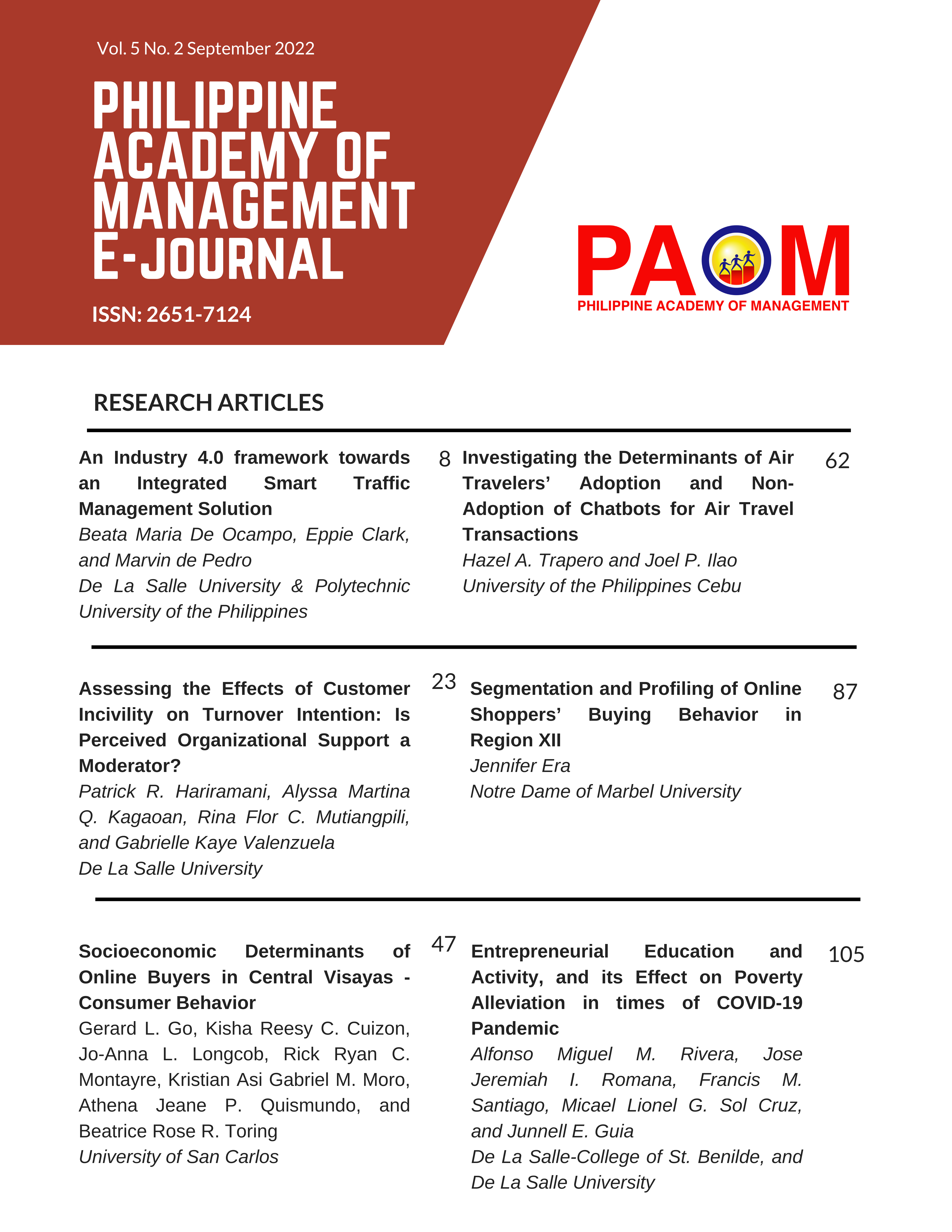 Vol.5 No.2 (September 2022) – Philippine Academy of Management